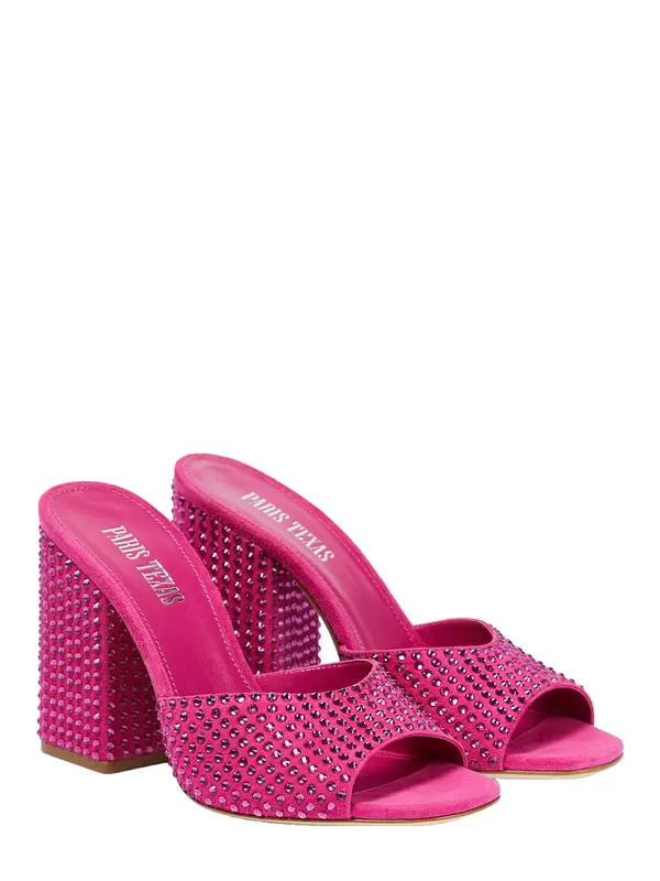 Paris Texas Holly Anja Embellished Mules - Pink