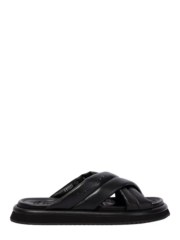 Dolce & Gabbana Padded Crossover Slides - Black