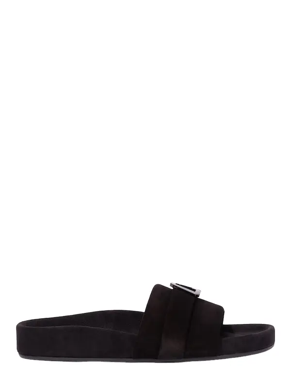 CHRISTIAN LOUBOUTIN Varsimule Bizz Suede Slides - Black