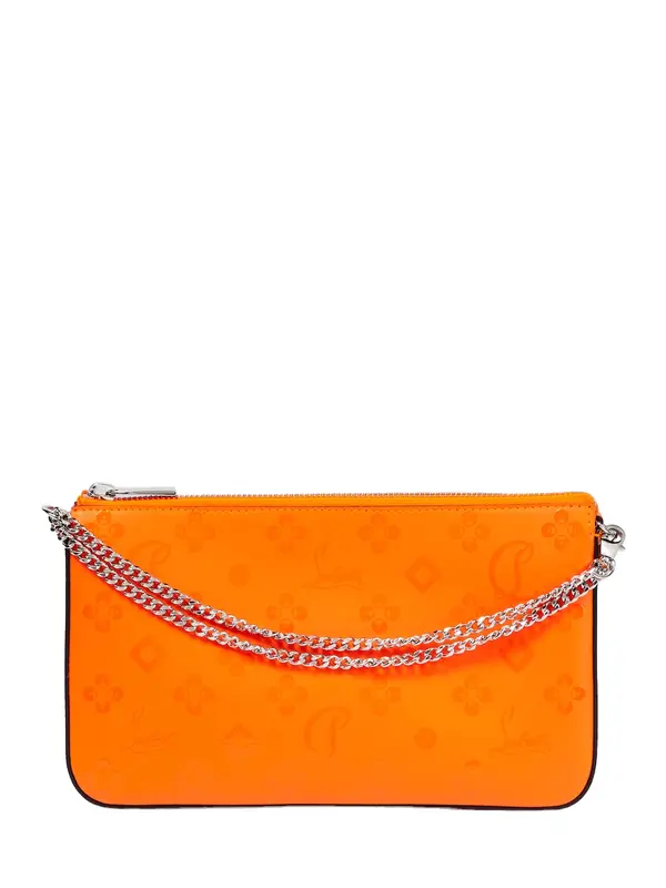 CHRISTIAN LOUBOUTIN Loubila Printed Leather Clutch - Orange