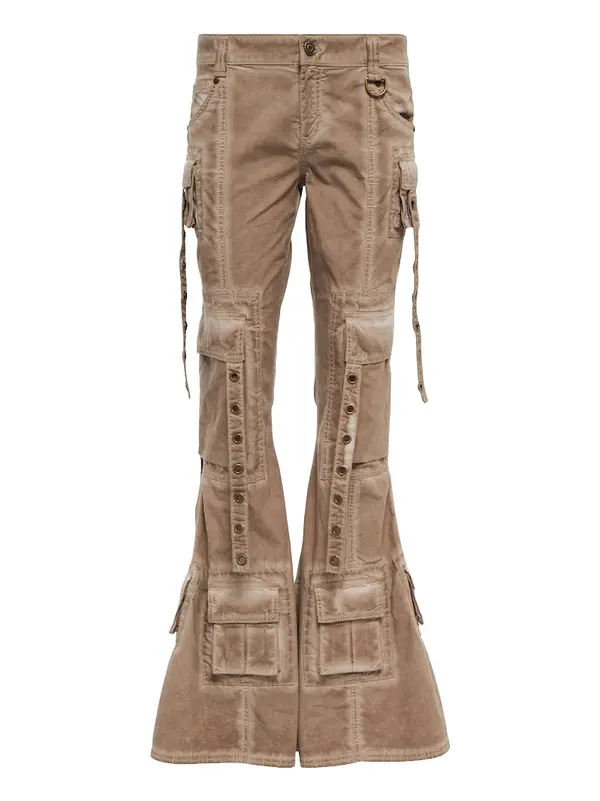 Blumarine Embellished Low-rise Flared Jeans - Neutrals