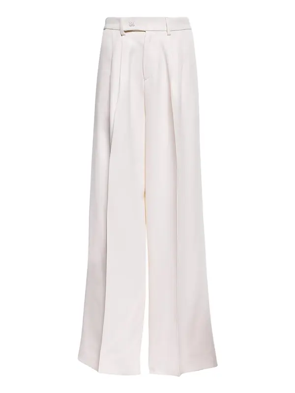 Amiri Pleated High-rise Wide-leg Pants - White