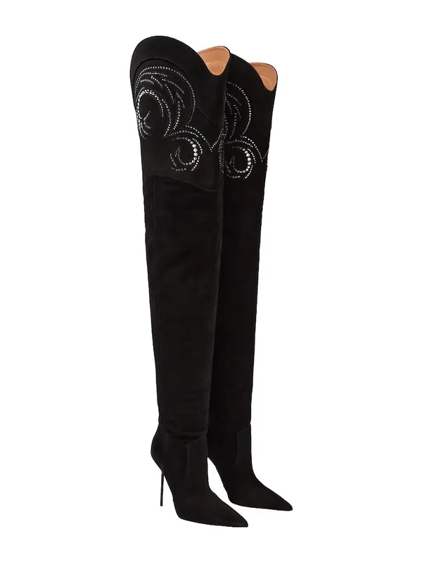 Paris Texas Holly Paloma Over-the-knee Boots - Black