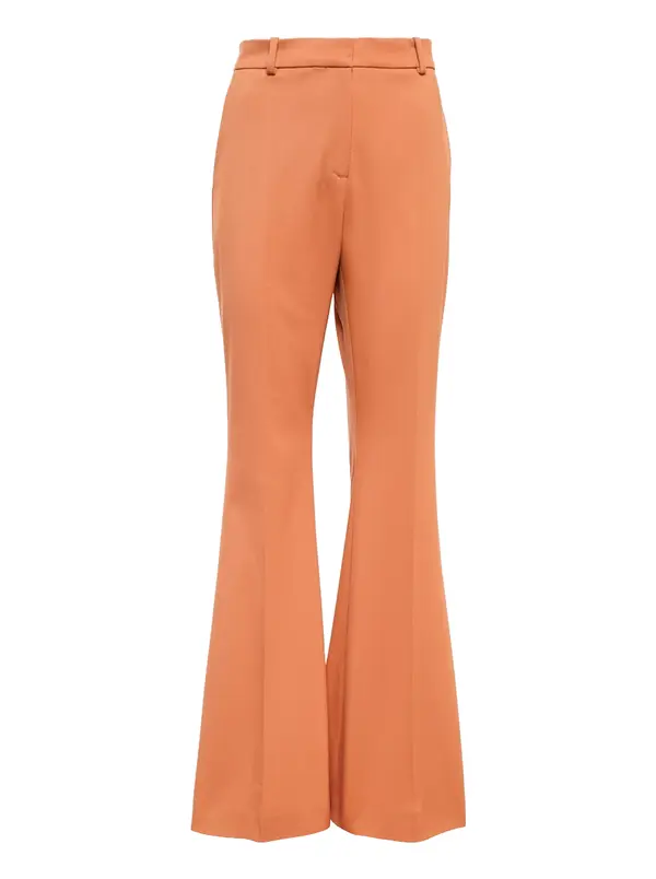 JOSEPH Aveline High-rise Flared Gabardine Pants - Brown
