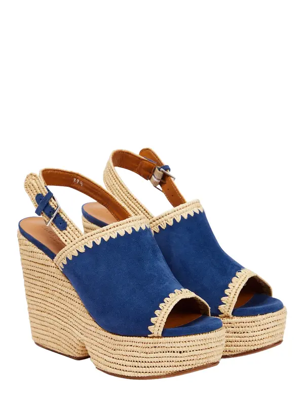 Clergerie Damya Wedge Sandals - Blue