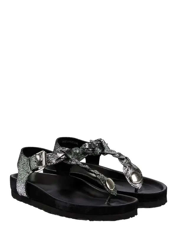 Isabel Marant Brook Metallic Leather Sandals - Silver