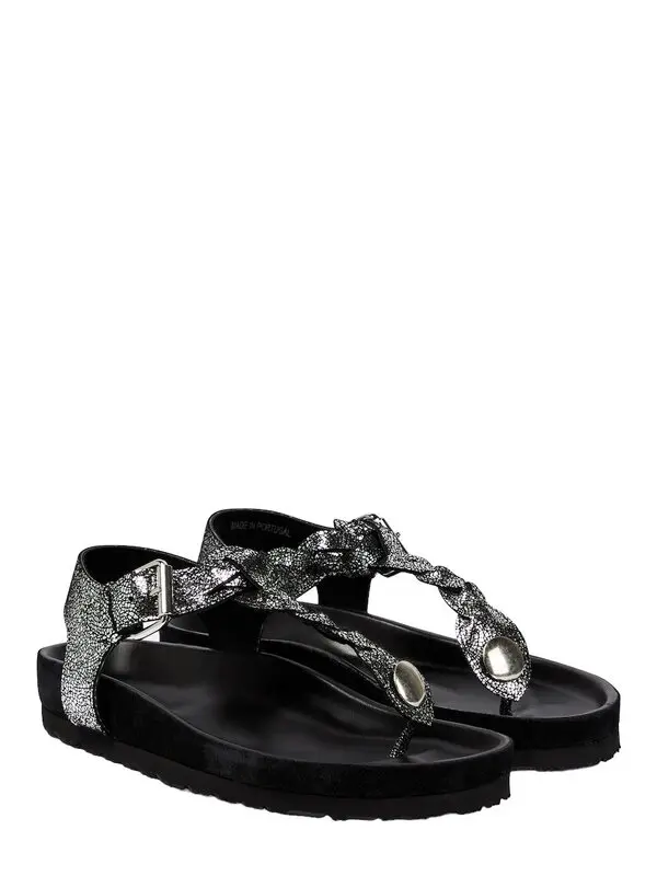 Isabel Marant Étoile Brook Metallic Leather Sandals - Silver
