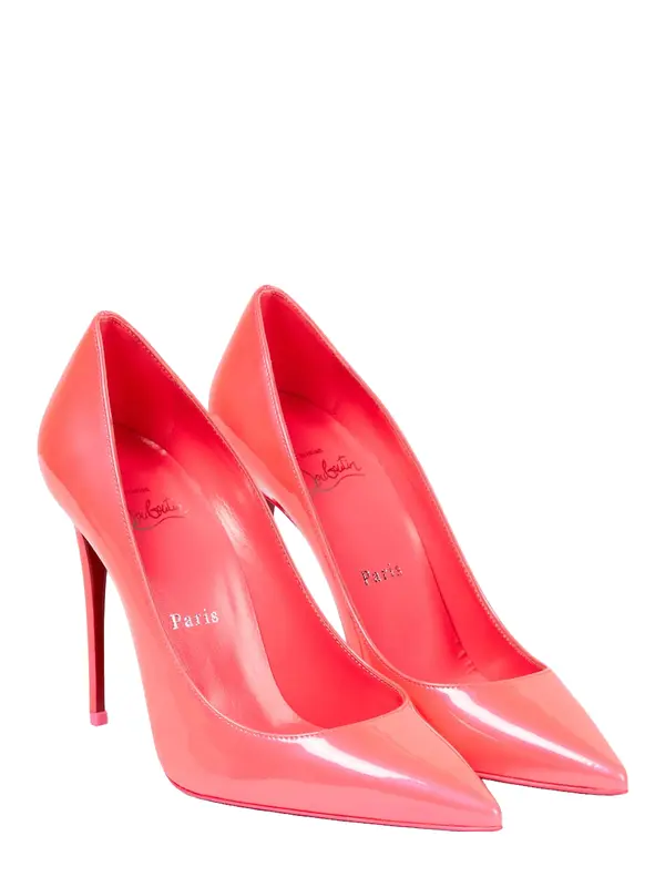 CHRISTIAN LOUBOUTIN Kate 100 Patent Leather Pumps - Pink