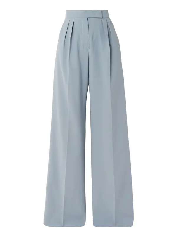 Max Mara Mimma Wide-leg Pleated Pants - Blue
