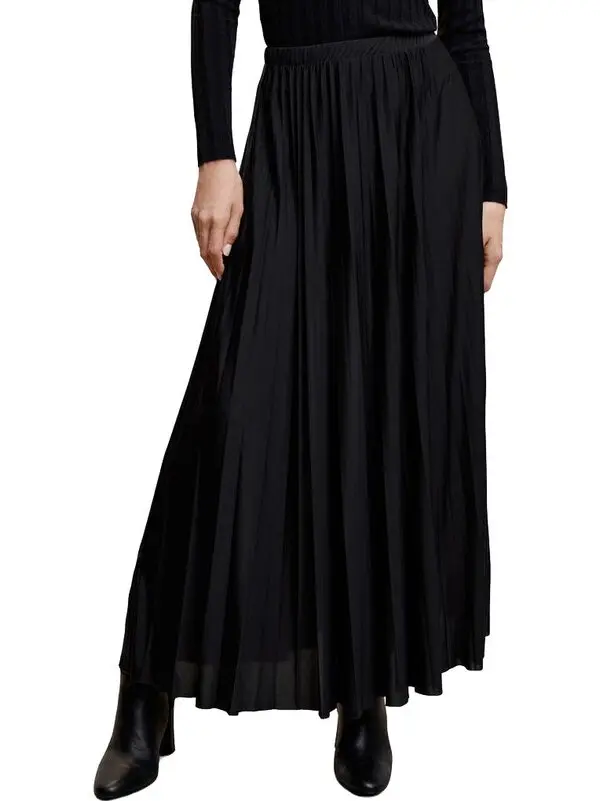 Mango Pleated Maxi Skirt - Black
