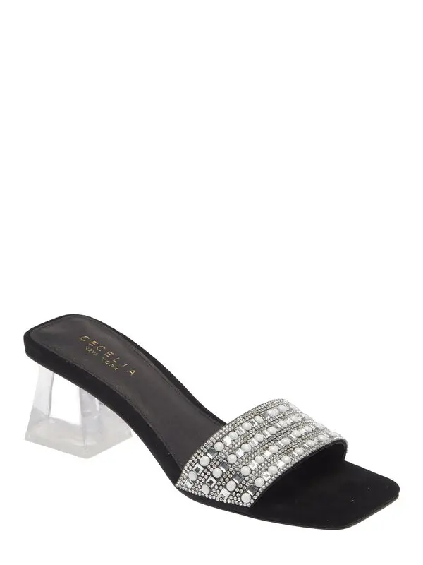 CECELIA NEW YORK Cinder Sandal - Black Suede Mirror