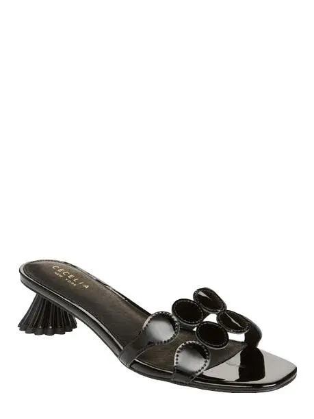 CECELIA NEW YORK Bunny Slide Sandal - Black Patent