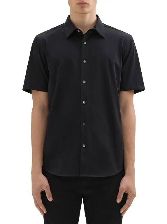 Theory Irving Short Sleeve Button-up Shirt - Black - 001
