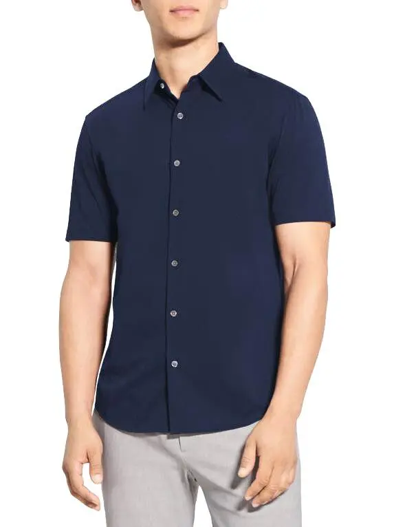 Theory Irving Short Sleeve Button-up Shirt - Eclipse