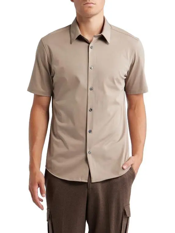 Theory Irving Short Sleeve Button-up Shirt - Feather