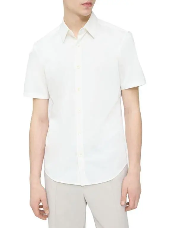 Theory Irving Short Sleeve Button-up Shirt - White - 100
