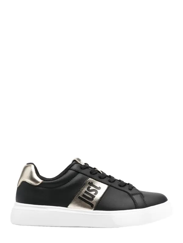 Just Cavalli Logo Metallic-stripe Sneakers - Black