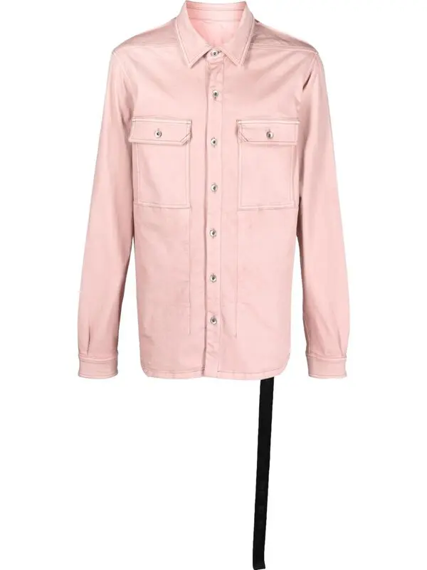 Rick Owens Cotton-blend Long-sleeved Overshirt - Pink