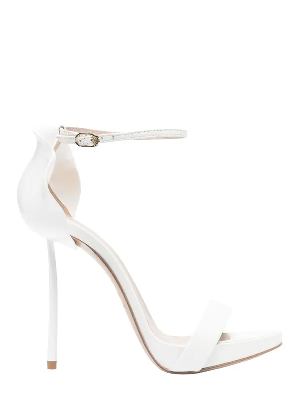 LE SILLA Petalo 100mm Leather Sandals - White