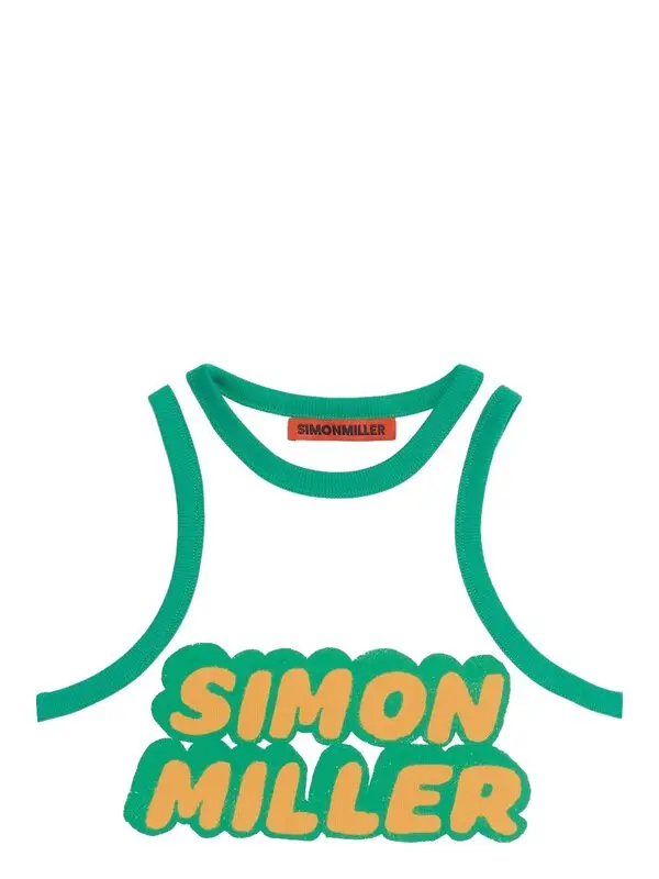 SIMONMILLER Logo-print Cropped Tank Top - White