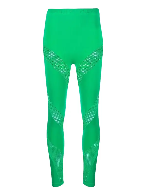 Philipp Plein Perforated-panelled Seamless Leggings - Green