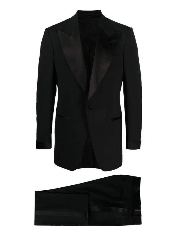 TOM FORD Peak Lapels Single-breasted Suit - Black