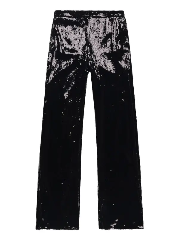 NILI LOTAN Sequin-embellished Flared Trousers - Black
