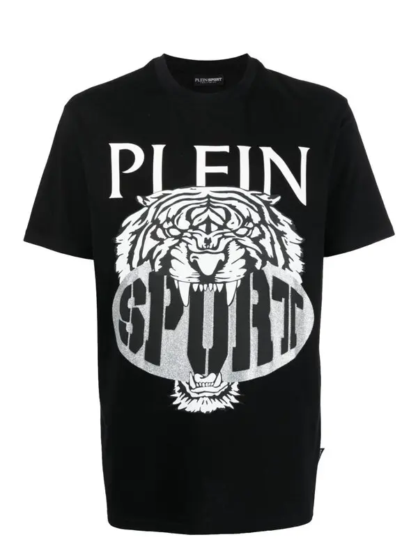 PLEIN SPORT Ss Tiger Round-neck T-shirt - Black