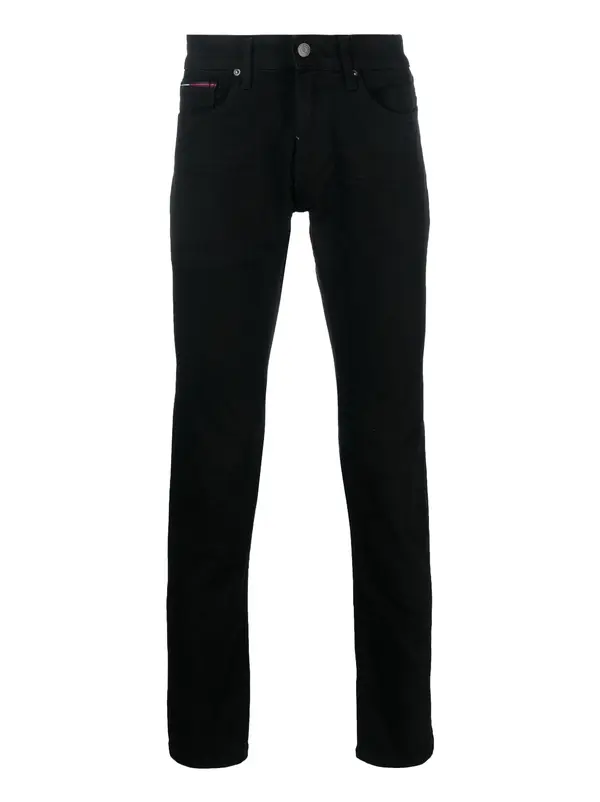 Tommy Hilfiger Logo-patch Slim Fit Jeans - Black