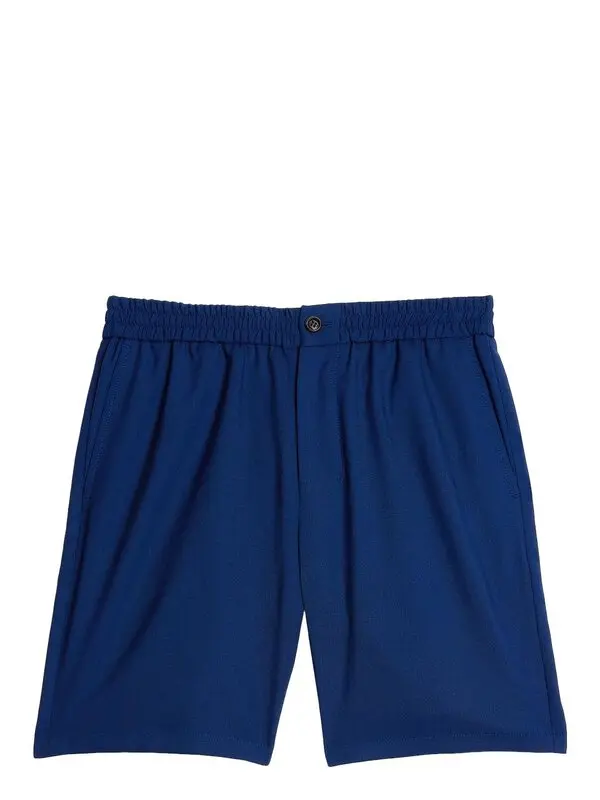 Ami Straight Leg Wool Shorts - Blue