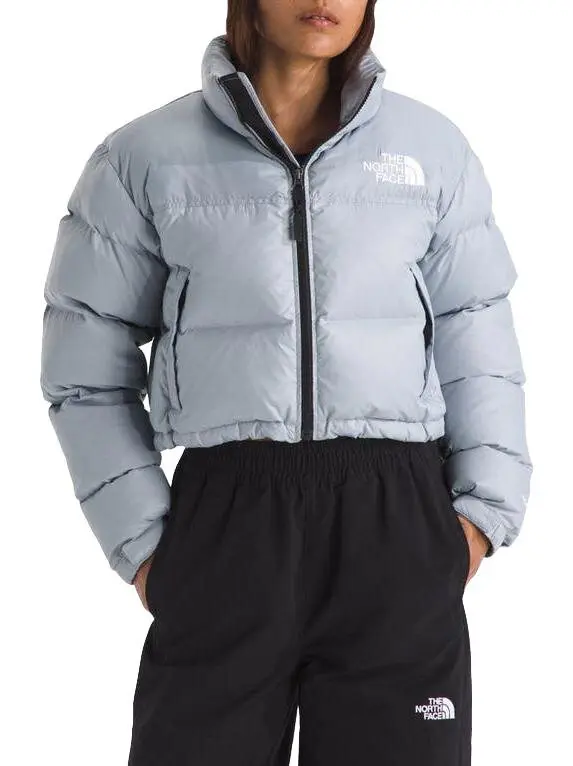 The North Face Nuptse Water Repellent Short Puffer Jacket - Blue Flax