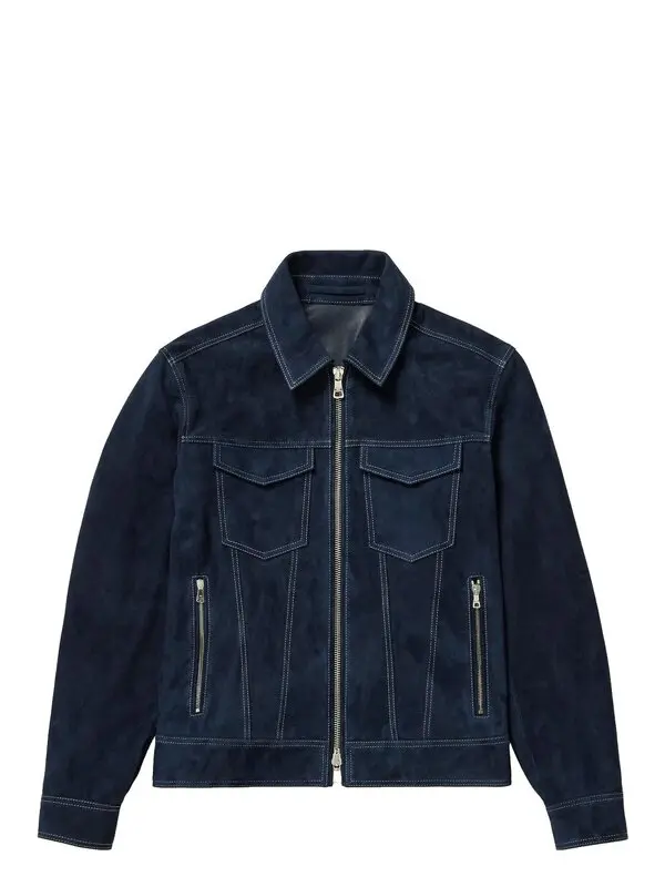 Mr P. Suede Trucker Jacket - Blue