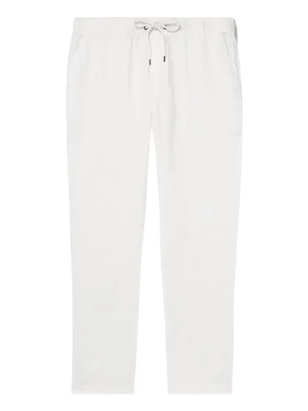 JAMES PERSE Garment-dyed Straight-leg Linen Trousers - White