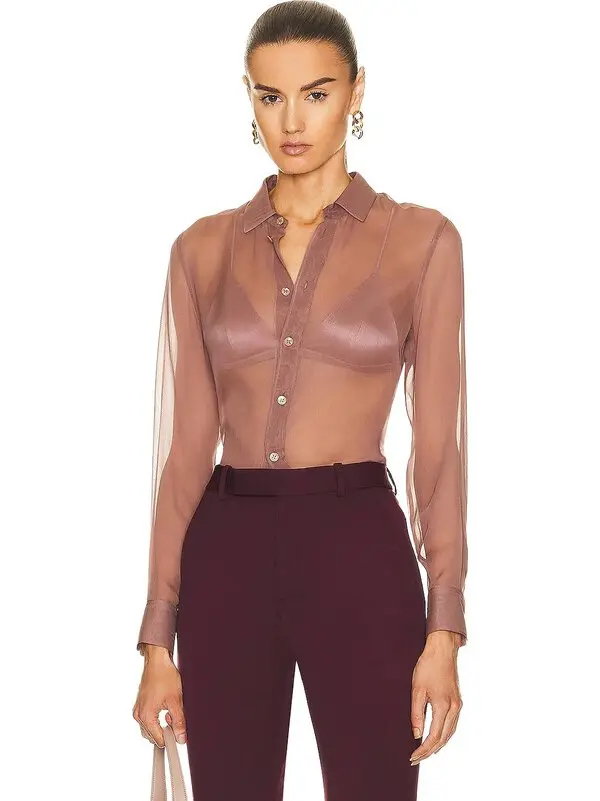 Saint Laurent Silk Blouse - Rose Des Bois