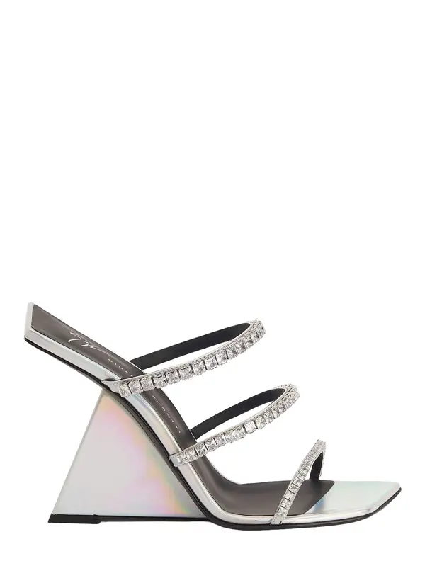 GIUSEPPE ZANOTTI 105mm Clarence Sandals - Silver