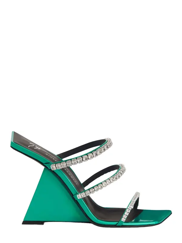 GIUSEPPE ZANOTTI 105mm Clarence Sandals - Green