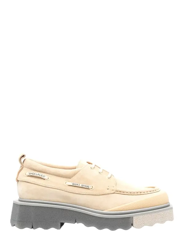 Off-White Lace-up Loafers - Neutrals