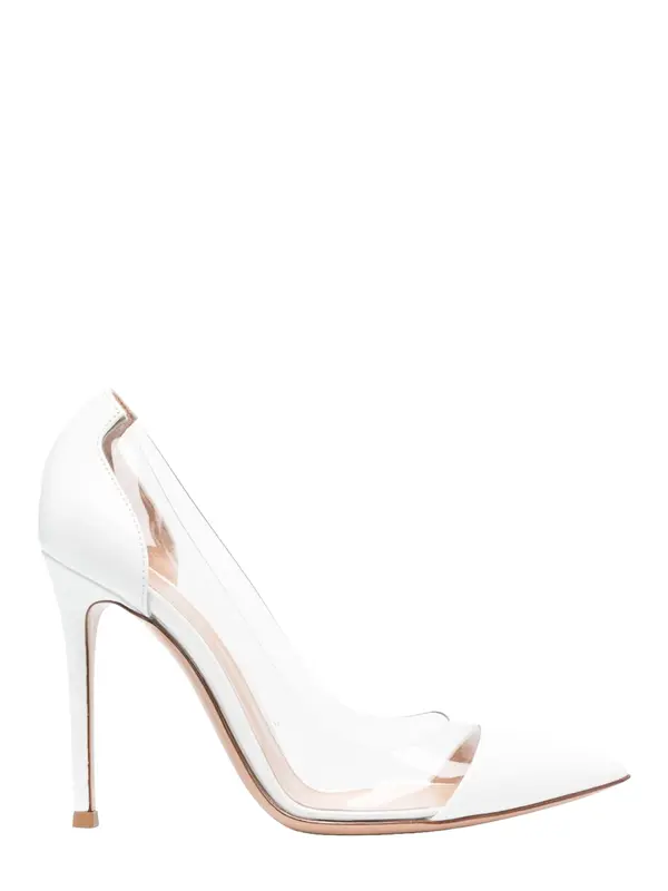 GIANVITO ROSSI Plexi 105mm Patent Leather Pumps - White