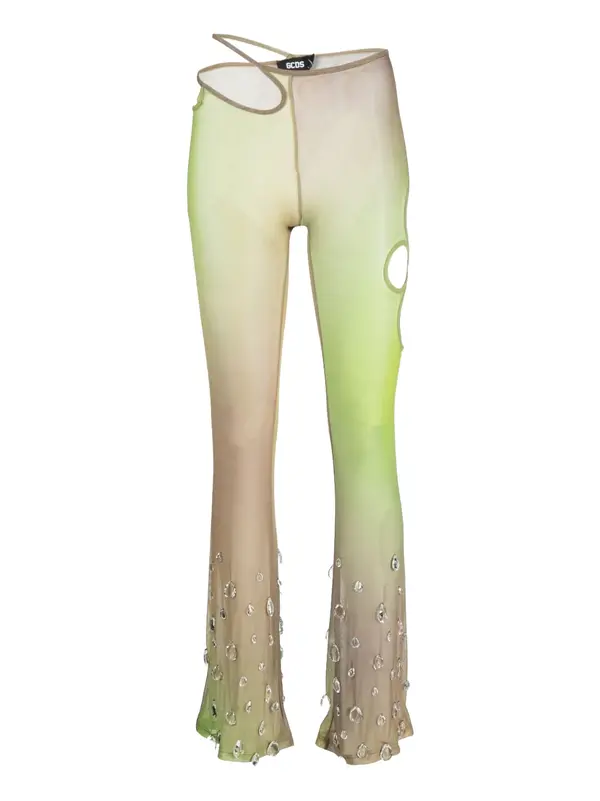 Gcds Sita Crystal-drop Tulle Trousers - Green
