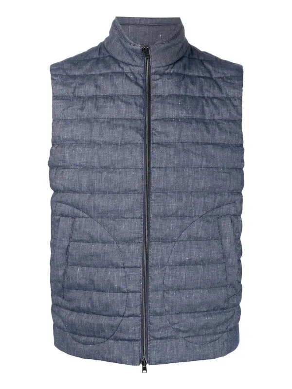 Herno Logo-patch Padded Gilet - Blue