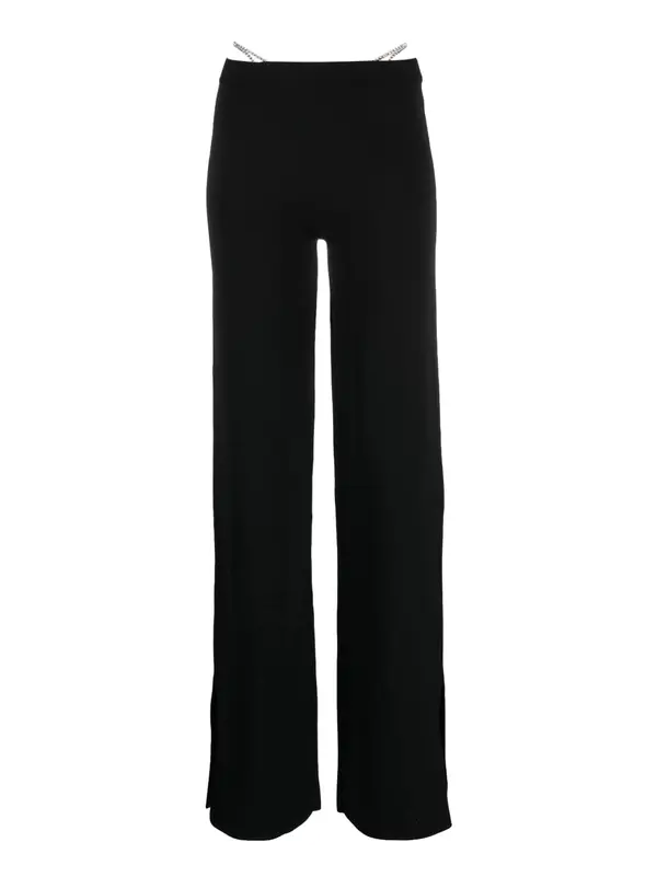 Gcds Crystal-embellished Flared Trousers - Black