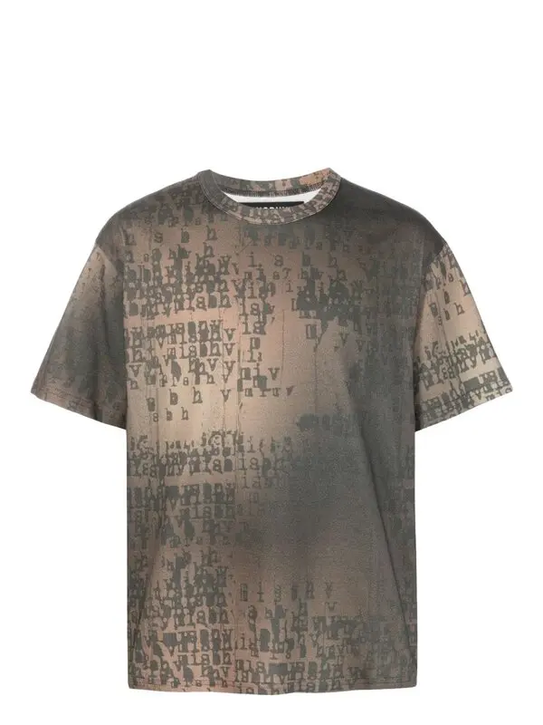 MISBHV Logo-print Bleached T-shirt - Brown