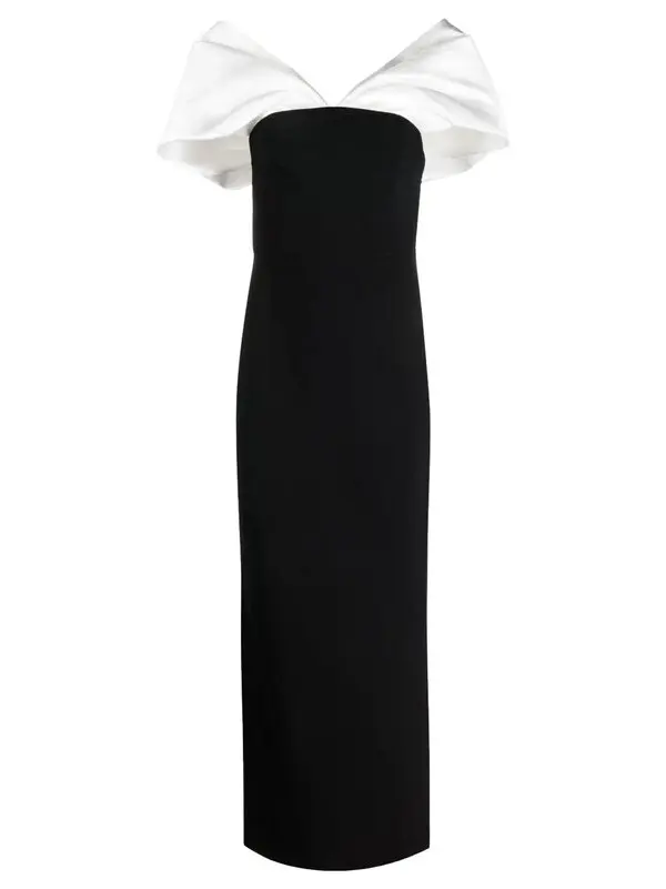 Solace London Dakota Off-shoulder Long Dress - Black
