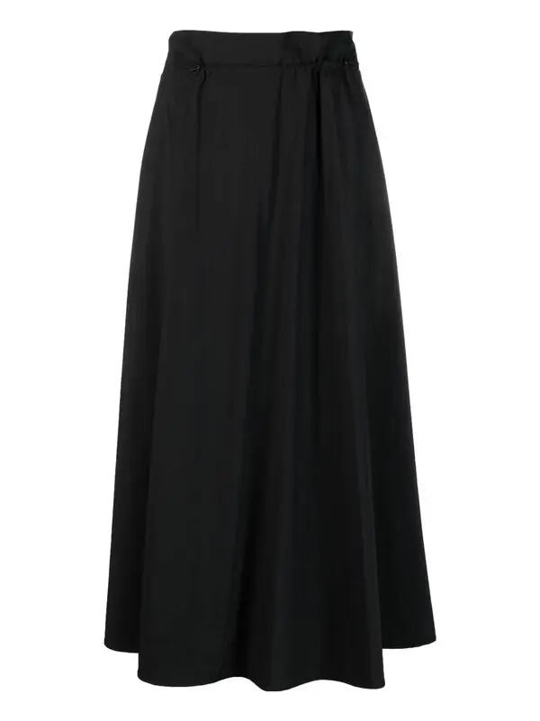 Herno Midi Skirt With Drawstring Waist - Black