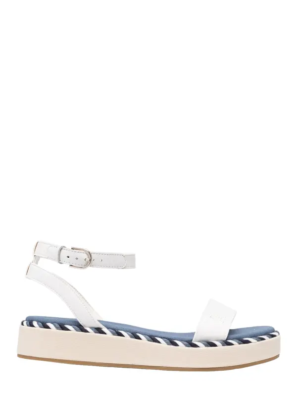 Tommy Hilfiger Embroidered Logo Platform Sandals - White