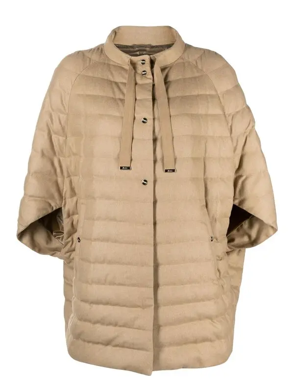 Herno Quilted Jacket With Bow Detail - Neutrals