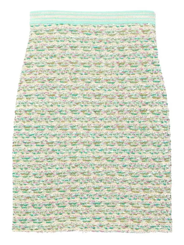 St. John Bouclé Mini Skirt - Green