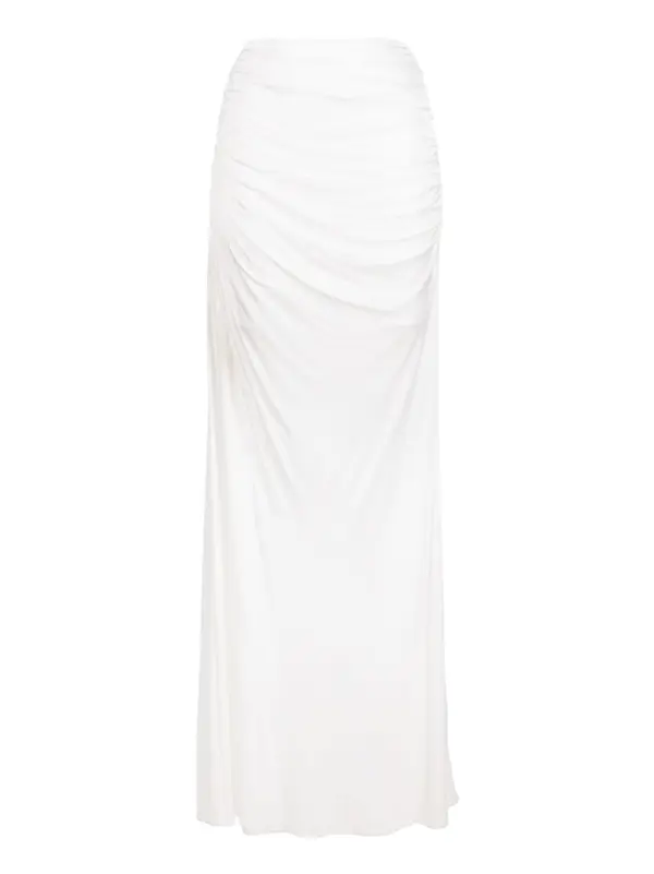 ANDREĀDAMO Draped Maxi Skirt - White