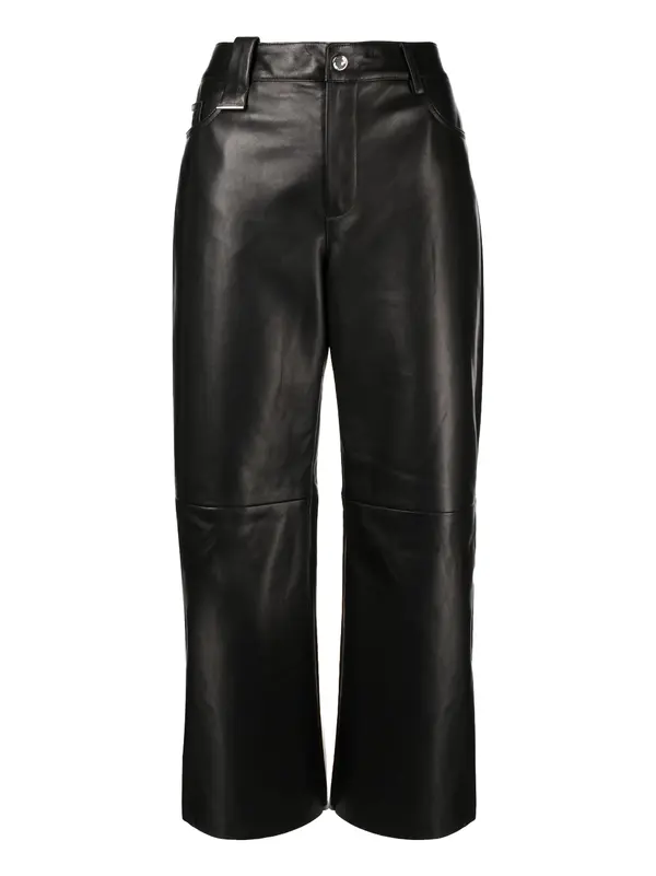 Drome High-waist Wide-leg Leather Trousers - Black