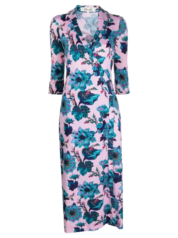 Diane Von Furstenberg Floral-print Silk Dress - Pink